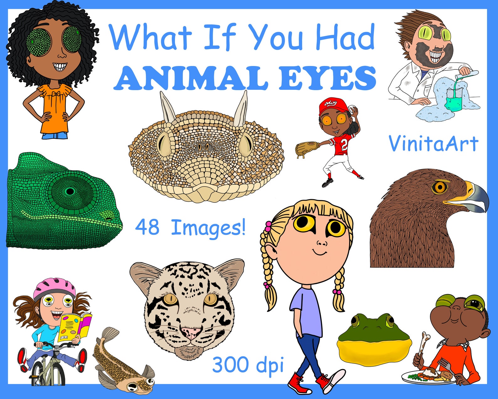 What If You Had Animal Eyes storybook clipart digital | Etsy