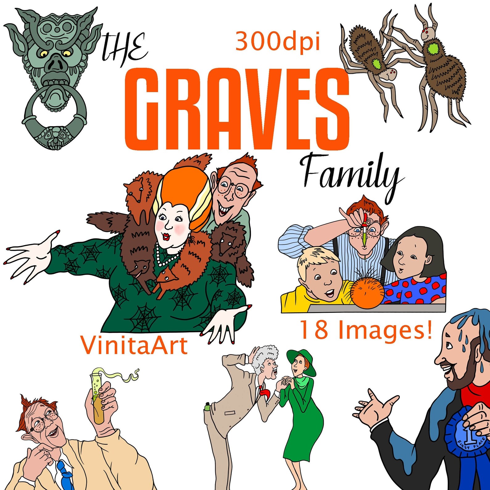 The Graves Family Storybook Clipart DIGITAL DOWNLOAD - Etsy