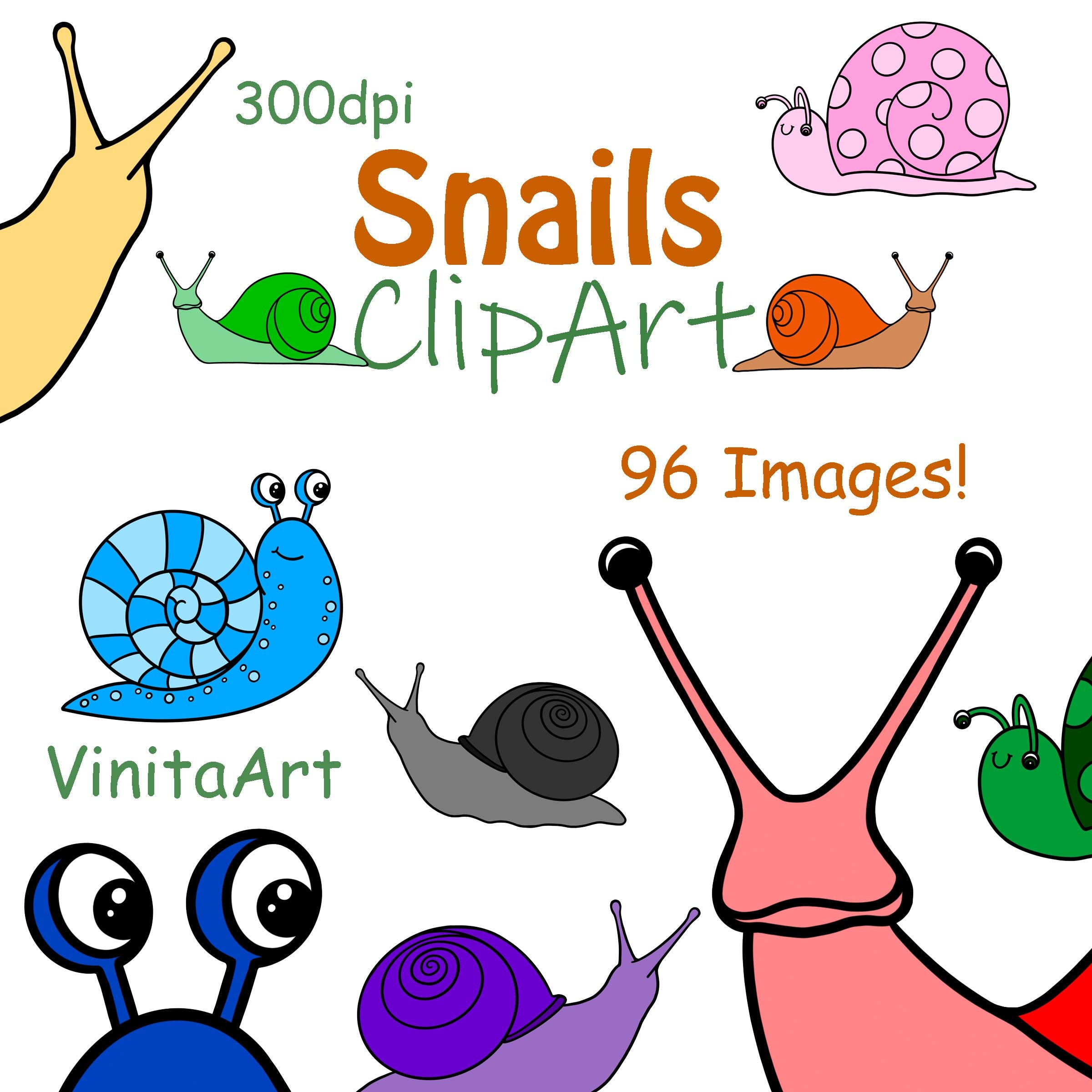 Snail Clipart Snails 96 Images Digital Download Printables - Etsy