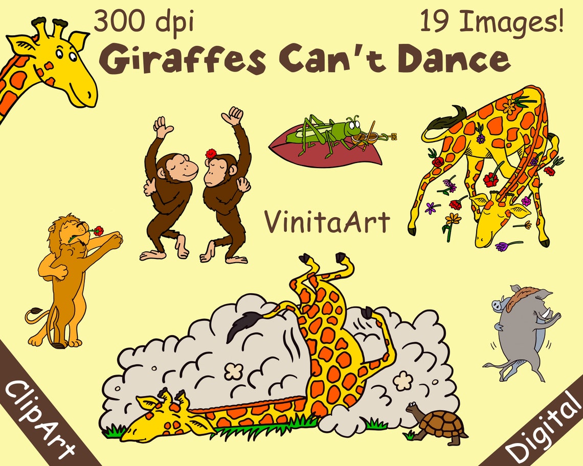 Giraffes Can't Dance storybook clipart digital download | Etsy
