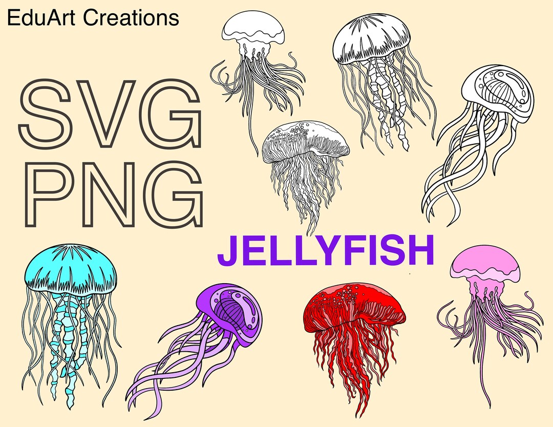 Jellyfish SVG File Medusa Svg Jellyfish Clipart Ocean Animals Svg ...