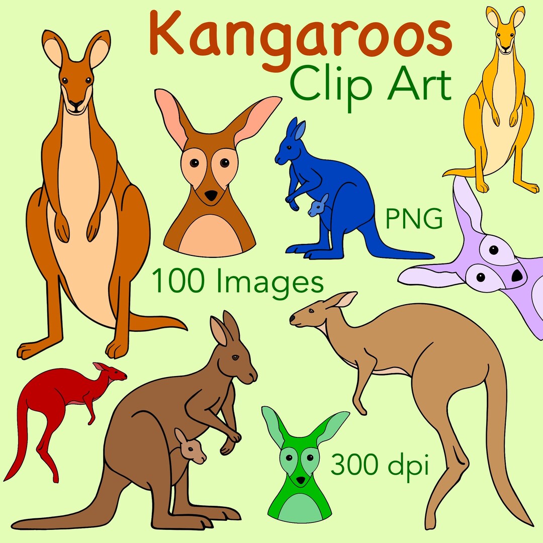 Kangaroo Clipart, Australia, Digital Download, Printable, 100 Images - Etsy