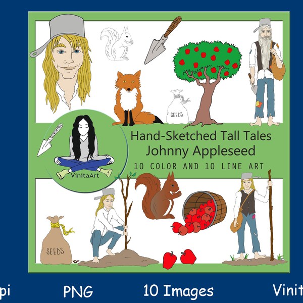 Johnny Appleseed Png - Etsy