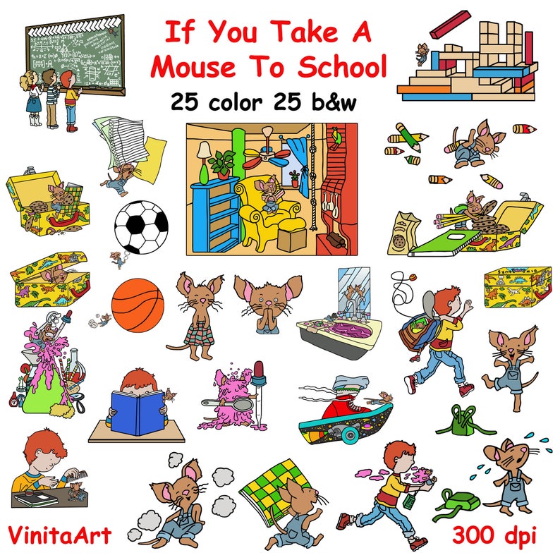 If You Take A Mouse to School Digital Download Printables - Etsy