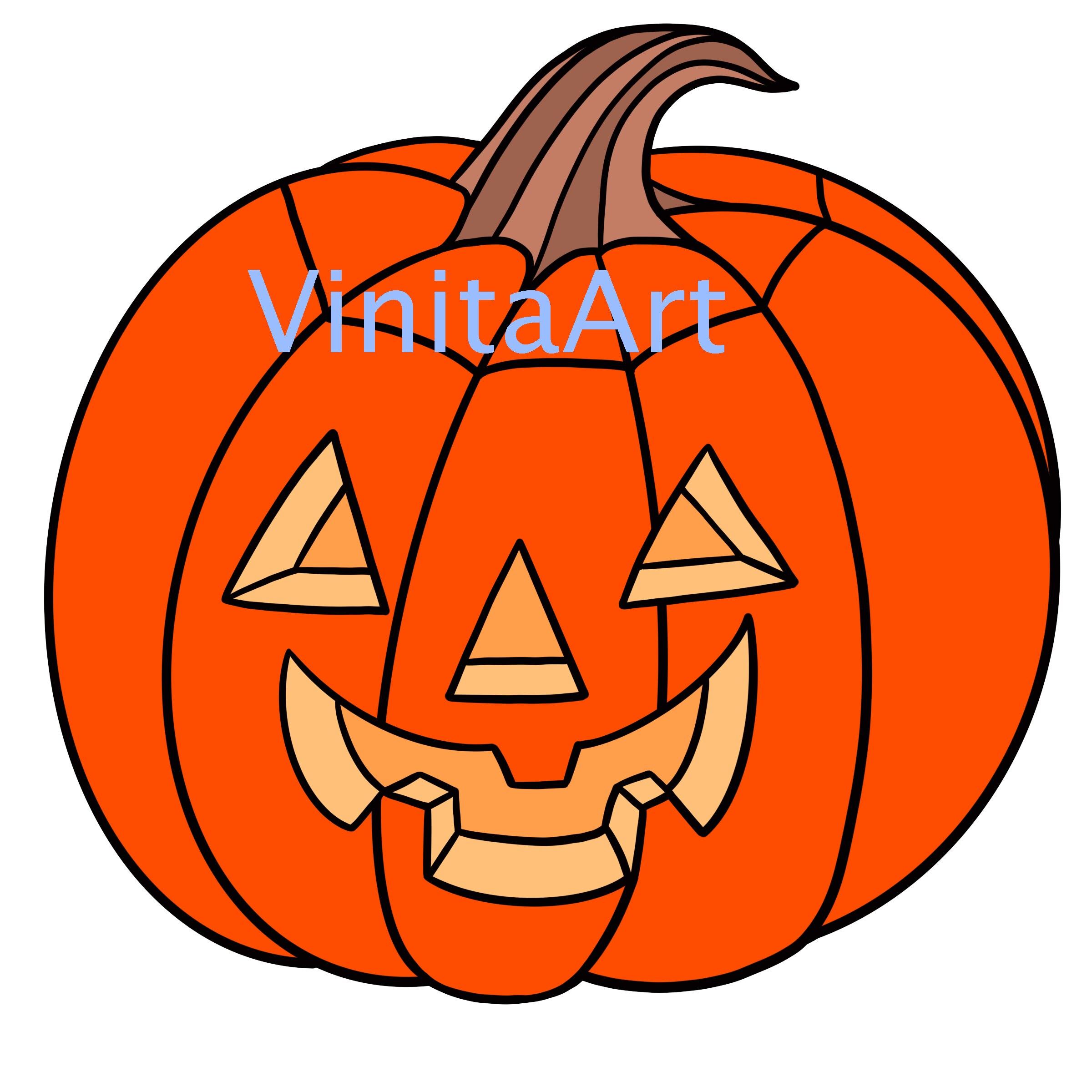 Apples and Pumpkins Storybook Clipart Printable Coloring - Etsy