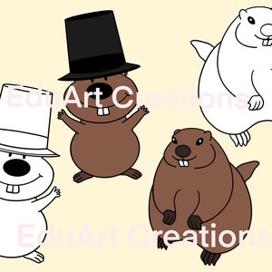 Groundhog SVG Bundle, PNG, Woodchuck Clipart, Hand Drawn Groundhog ...