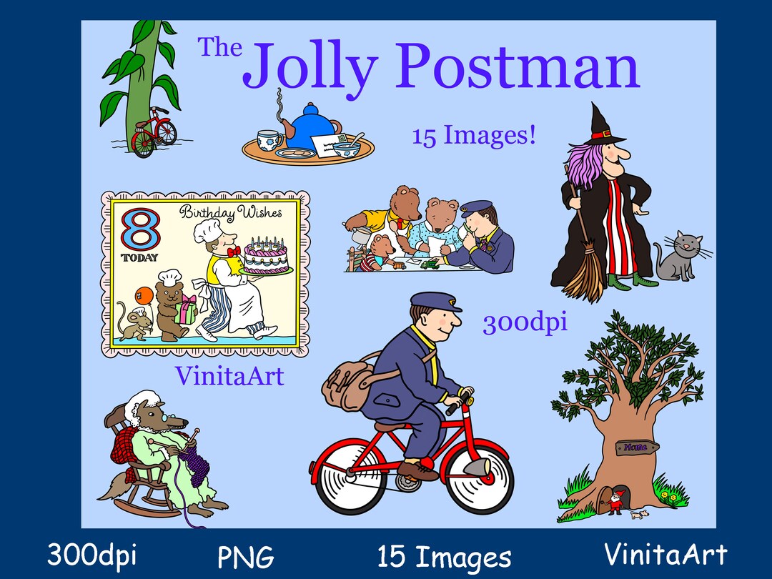 The Jolly Postman, Storybook Clipart, Digital Download, Printable ...