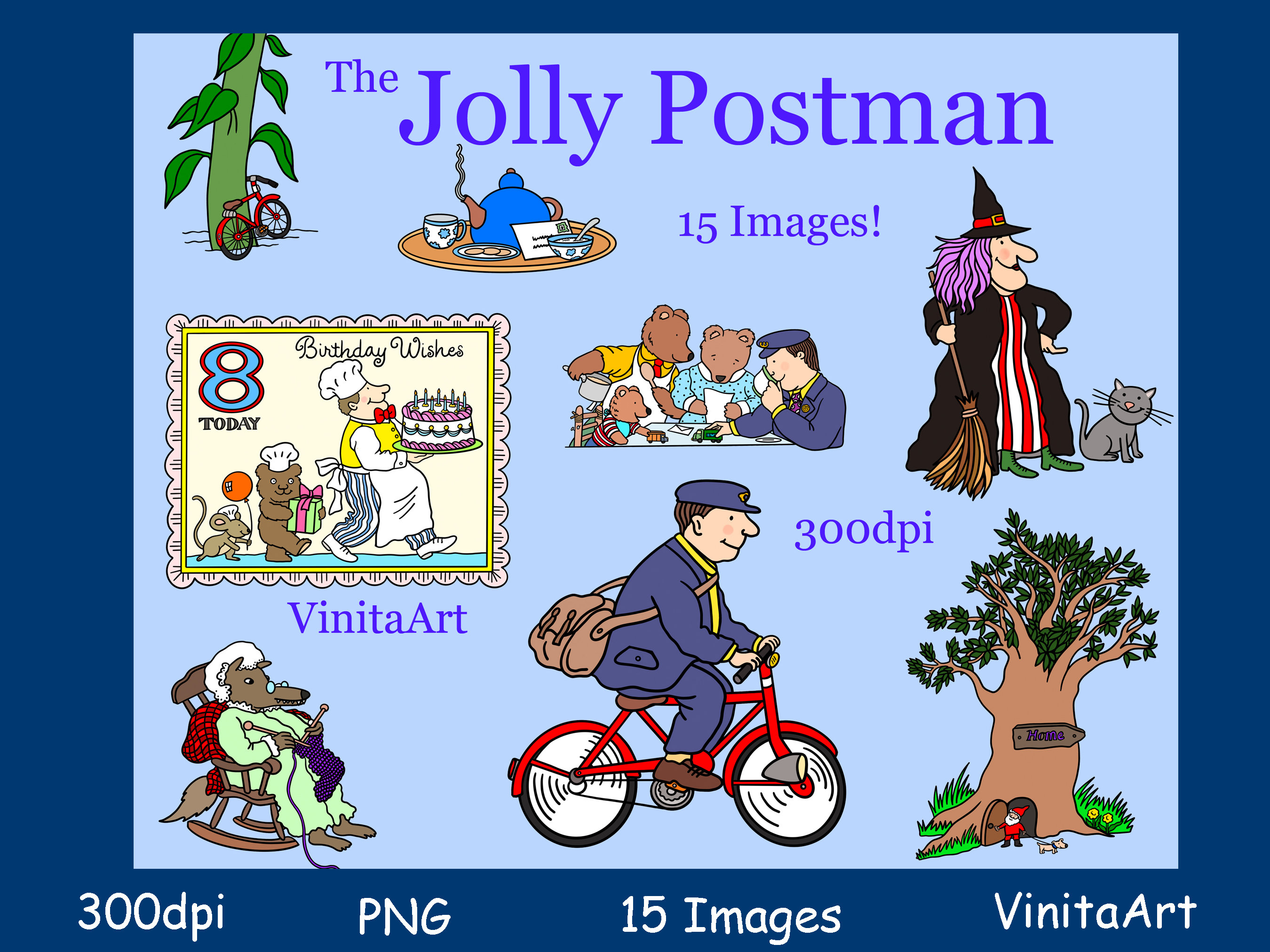 The Jolly Postman Storybook Clipart Digital Download | Etsy