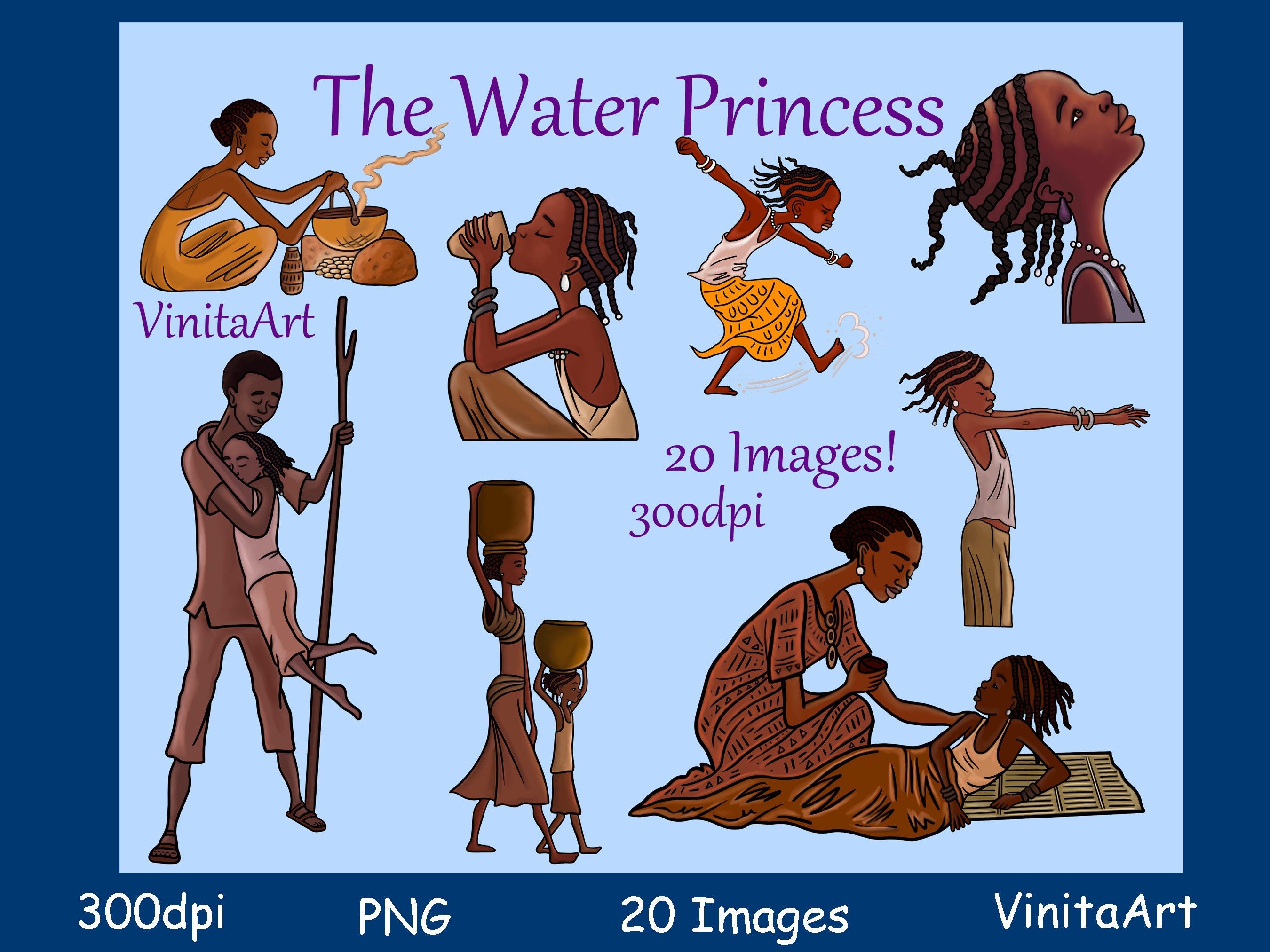 The Water Princess Storybook Clipart Digital Download - Etsy