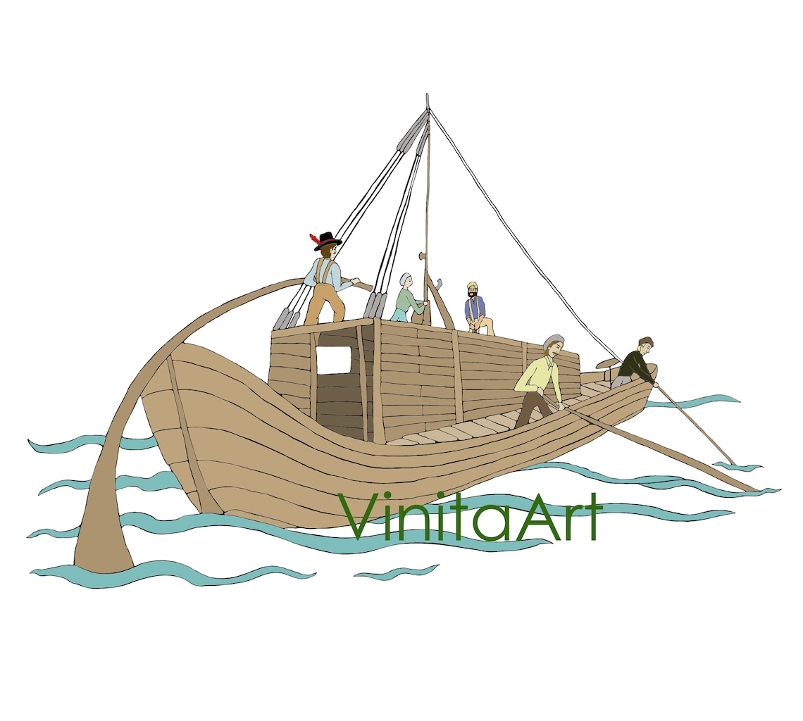 Mike Fink Tall Tales Digital Clip Art Wild West Keel | Etsy