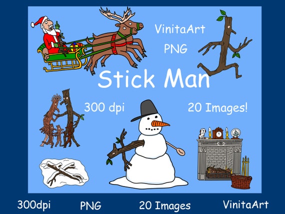 Stick Man Storybook Clipart Digital Download Printables | Etsy UK