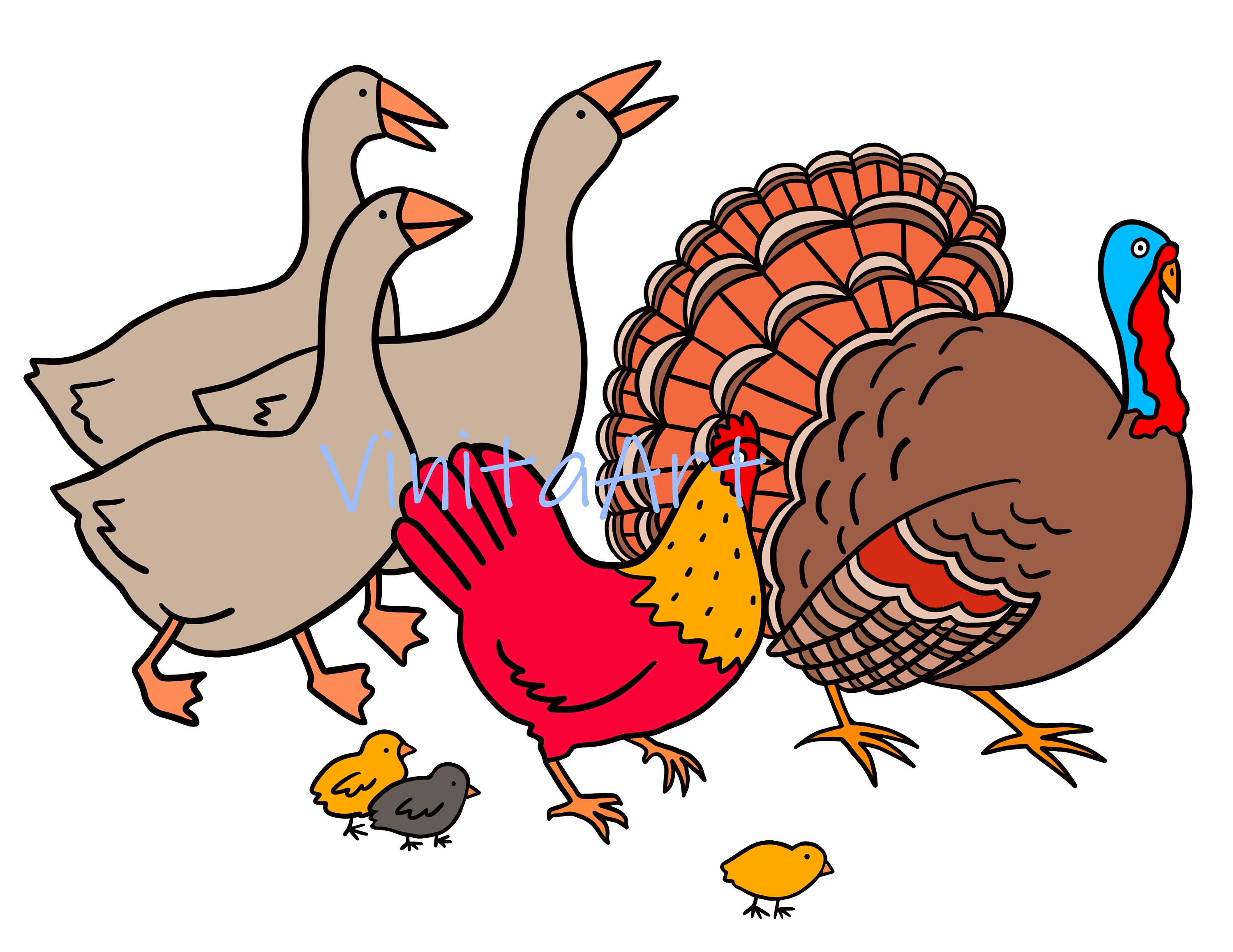 Apples and Pumpkins Storybook Clipart Printable Coloring - Etsy