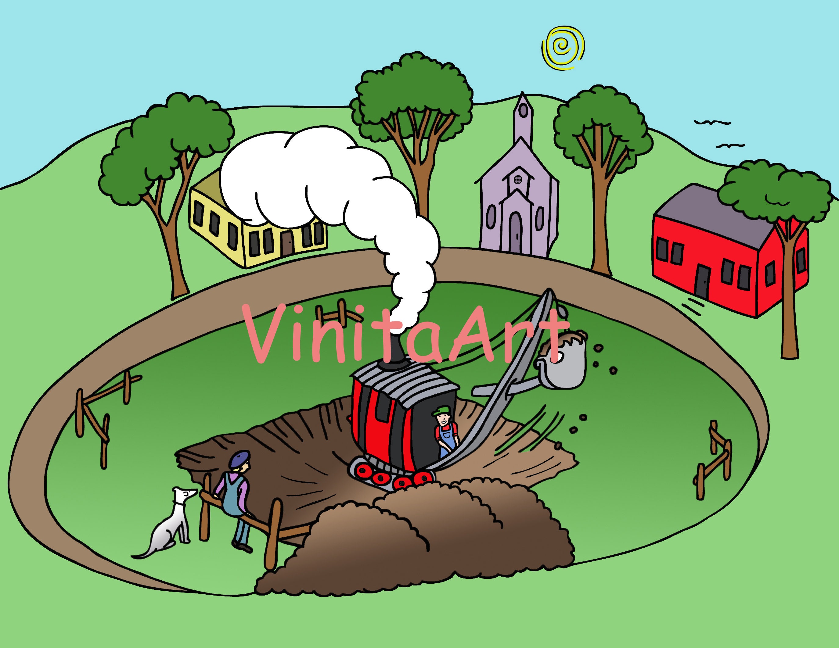 Mike Mulligan And His Steam Shovel Coloring Page