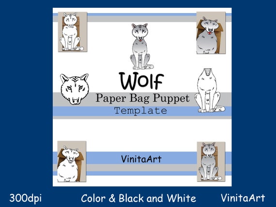 Wolf Paper Bag Puppet Puppet Template Wolf Paper Bag | Etsy Australia