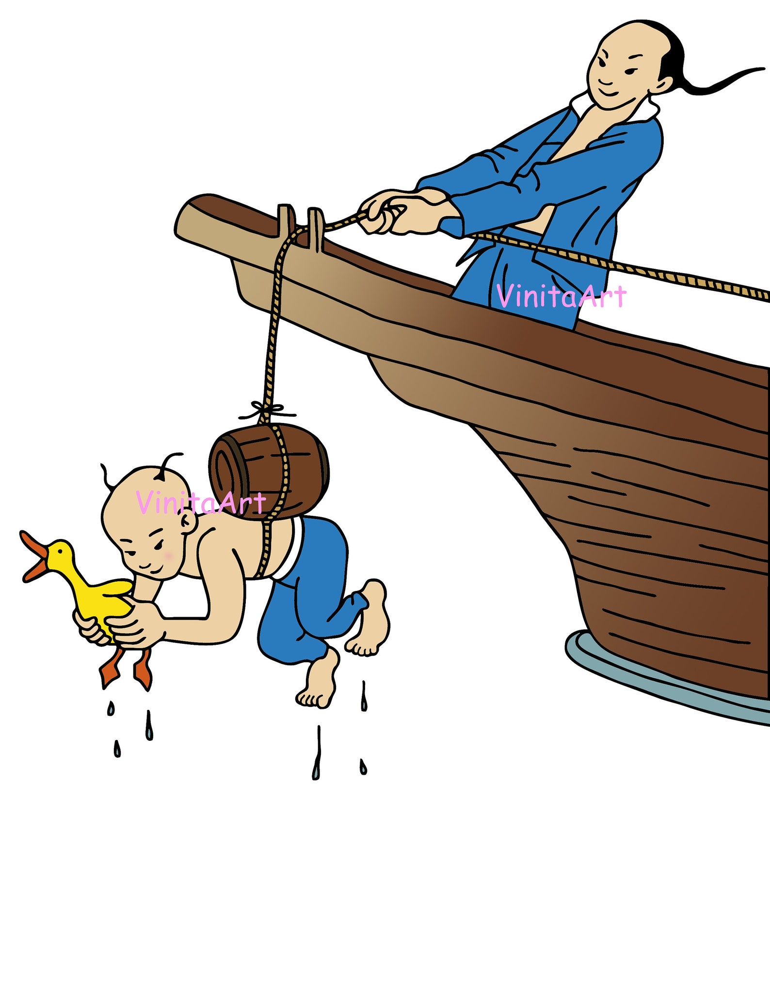 The Story About Ping Printable Storybook Clipart Asian | Etsy