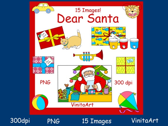 Dear Santa Clipart Christmas Story Book Clip Art - Etsy