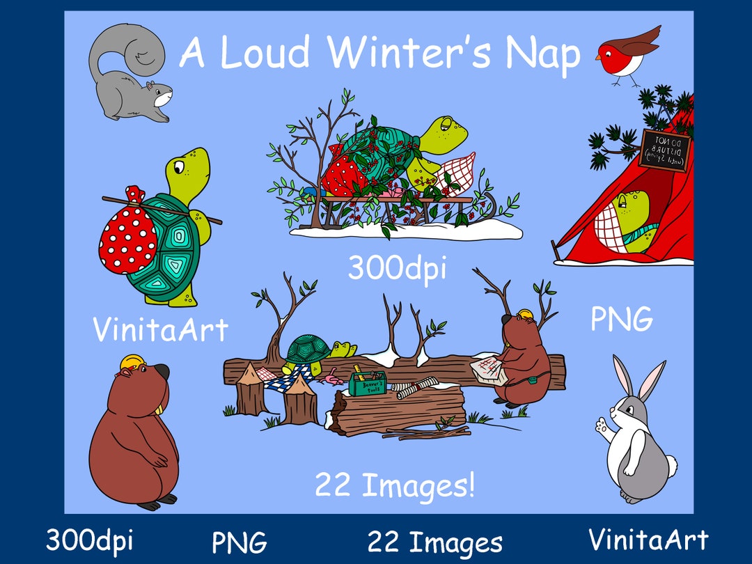 A Loud Winter's Nap Storybook Clipart Digital Download - Etsy