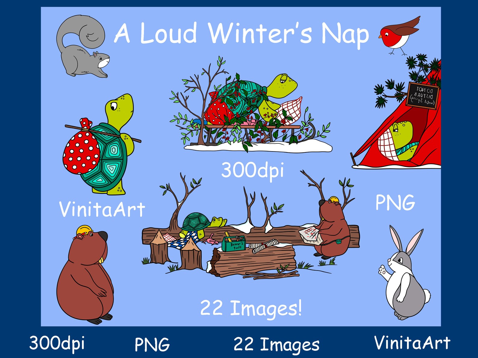 A Loud Winter's Nap Storybook Clipart Digital Download - Etsy