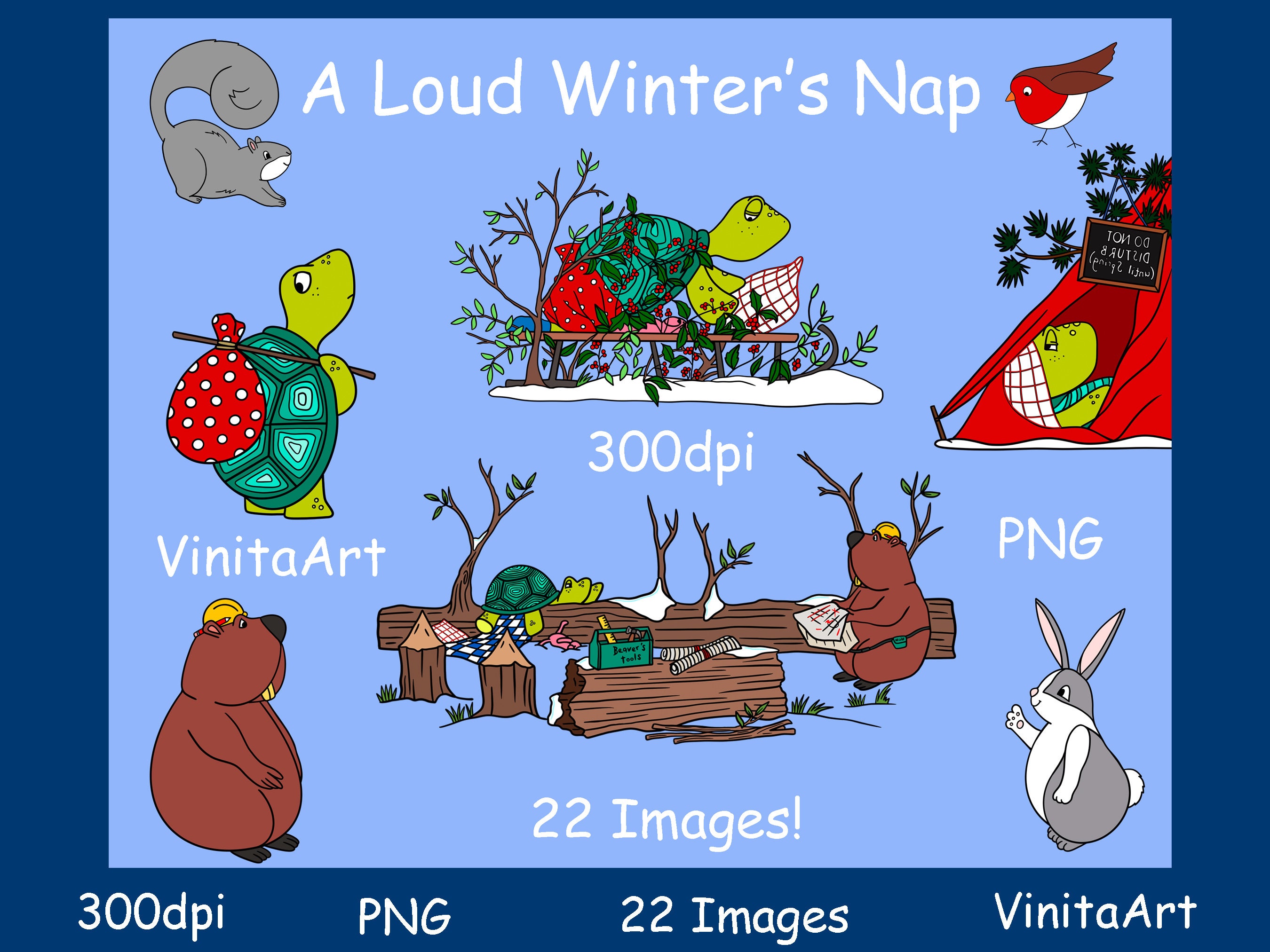 A Loud Winter's Nap Storybook Clipart Digital Download - Etsy