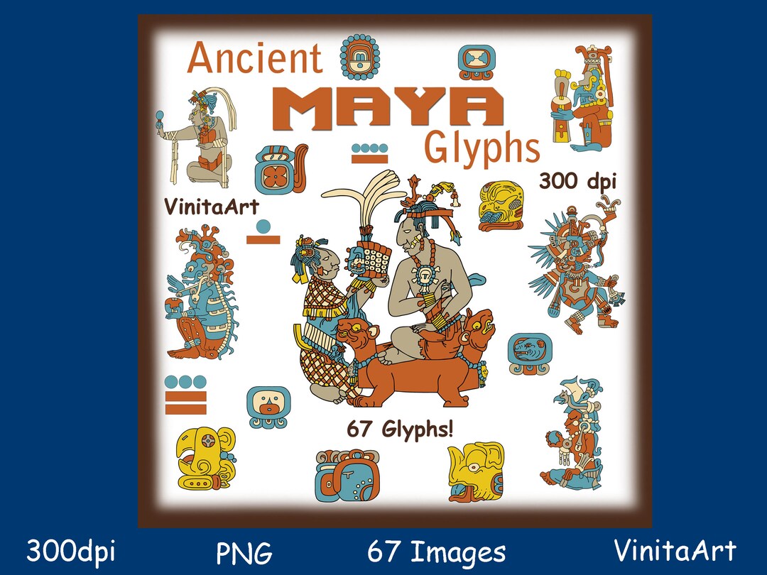 Ancient Maya Glyphs Pictographs Maya Civilization Clip Art - Etsy UK