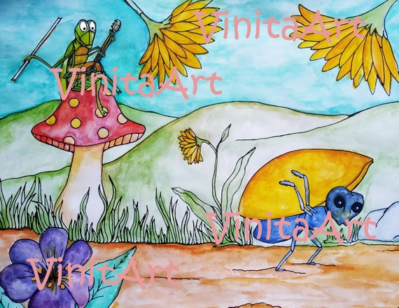 La Hormiga Y El Saltamontes Clipart