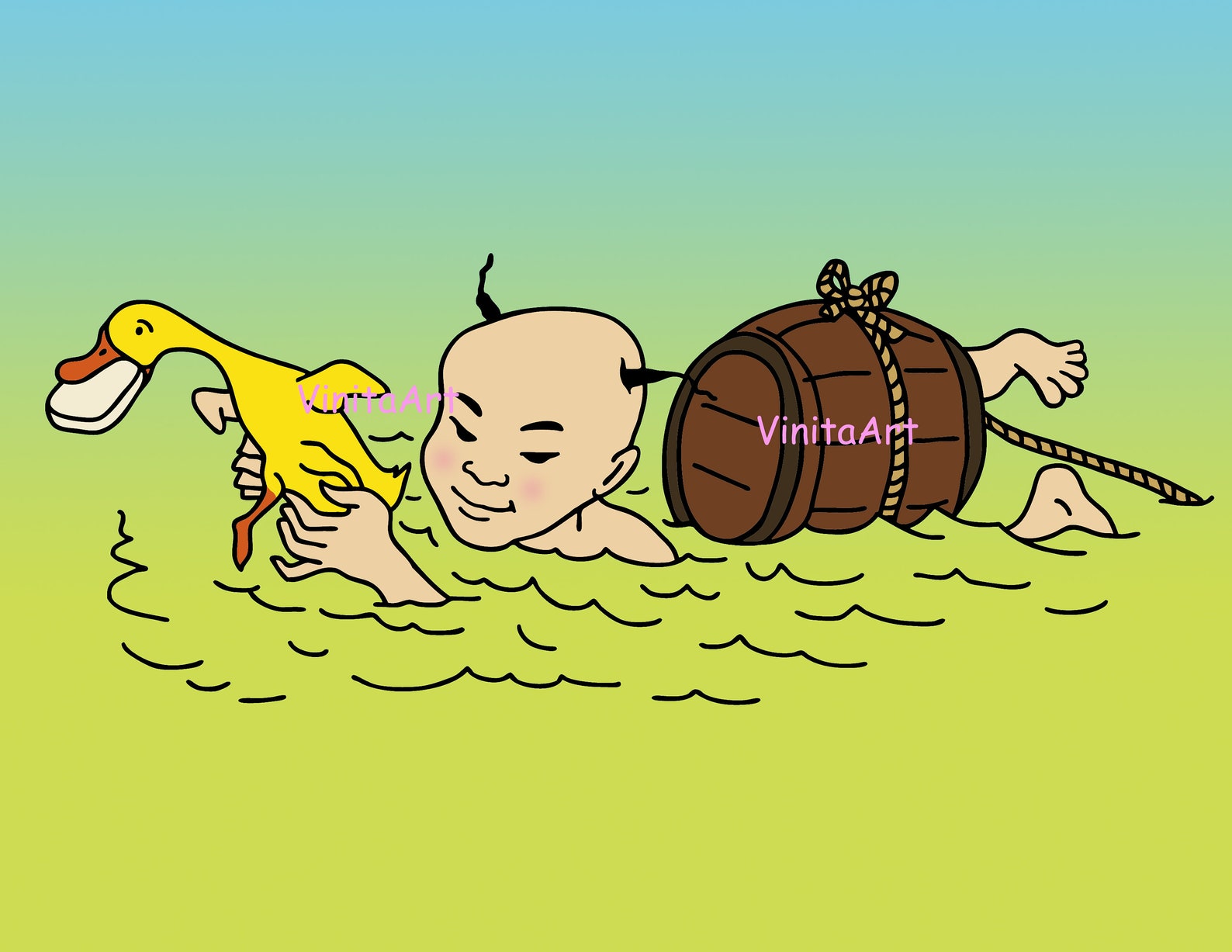 The Story About Ping Printable Storybook Clipart Asian | Etsy