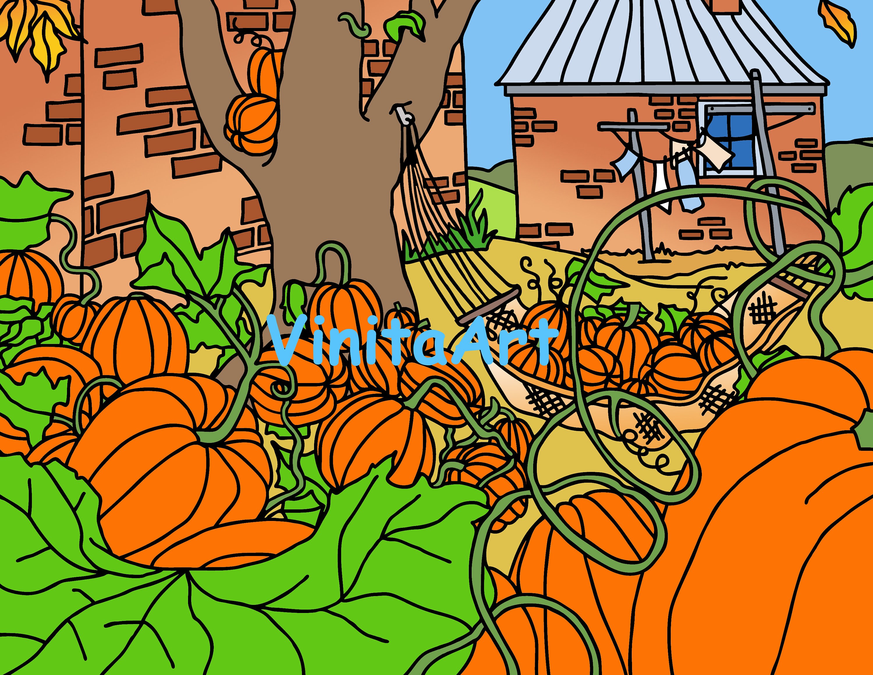 Pumpkin Clip Art Printables Digital Stamps Fall Autumn - Etsy