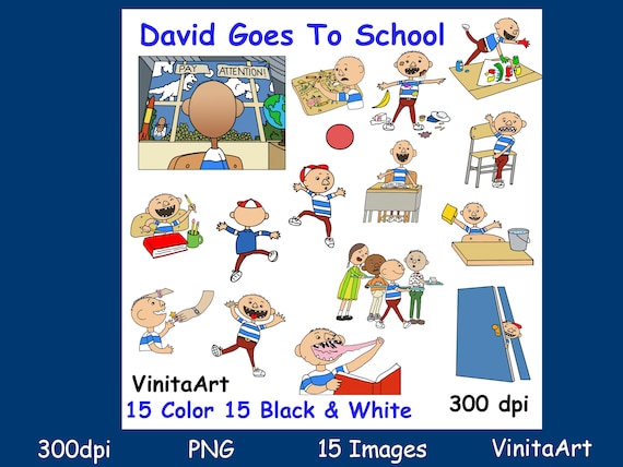David Goes to School Story Book Sequenced Clip Art Digital - Etsy David Goes to School Story Book Sequenced Clip Art Digital - Etsy