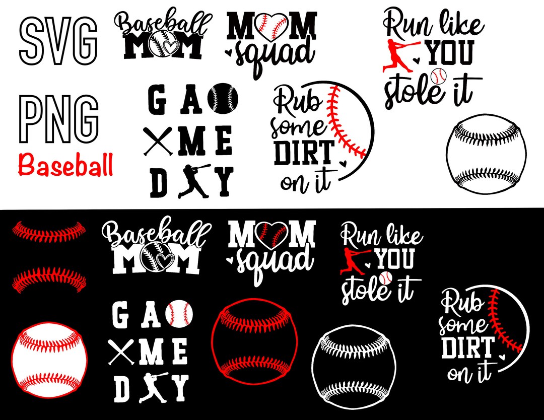 Baseball SVG PNG Cut Files, Cricut, Silhouette, Print, Commercial Use ...