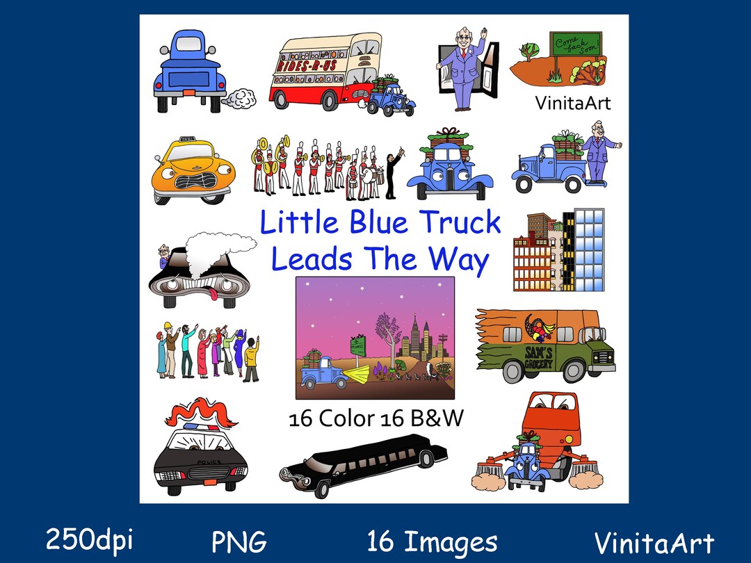 Little Blue Truck Leads the Way Story Book Clip Art Digital - Etsy