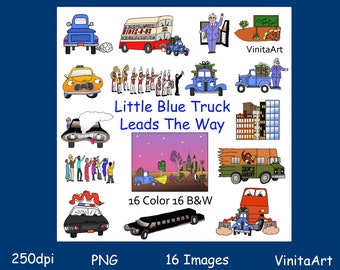 Little Blue Truck Book Clipart - Etsy