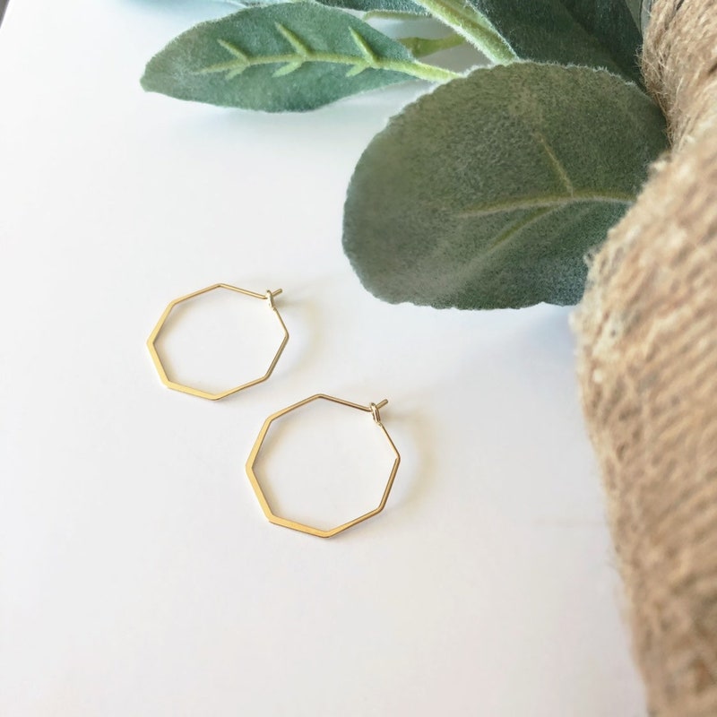 Hexagon Hoop - Etsy