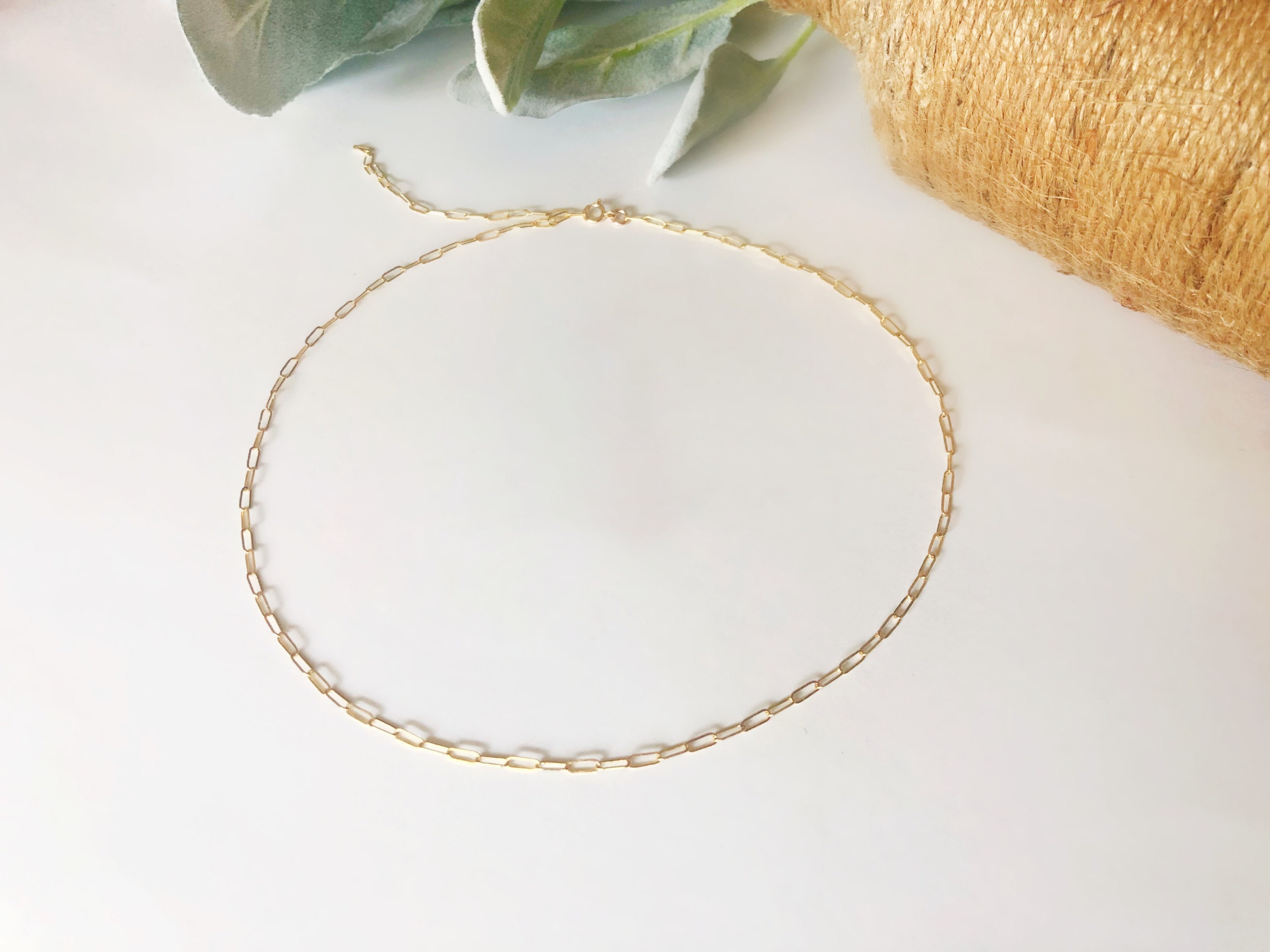 Paper Clip Gold Filled Necklace/paper Clip Choker/gift for - Etsy