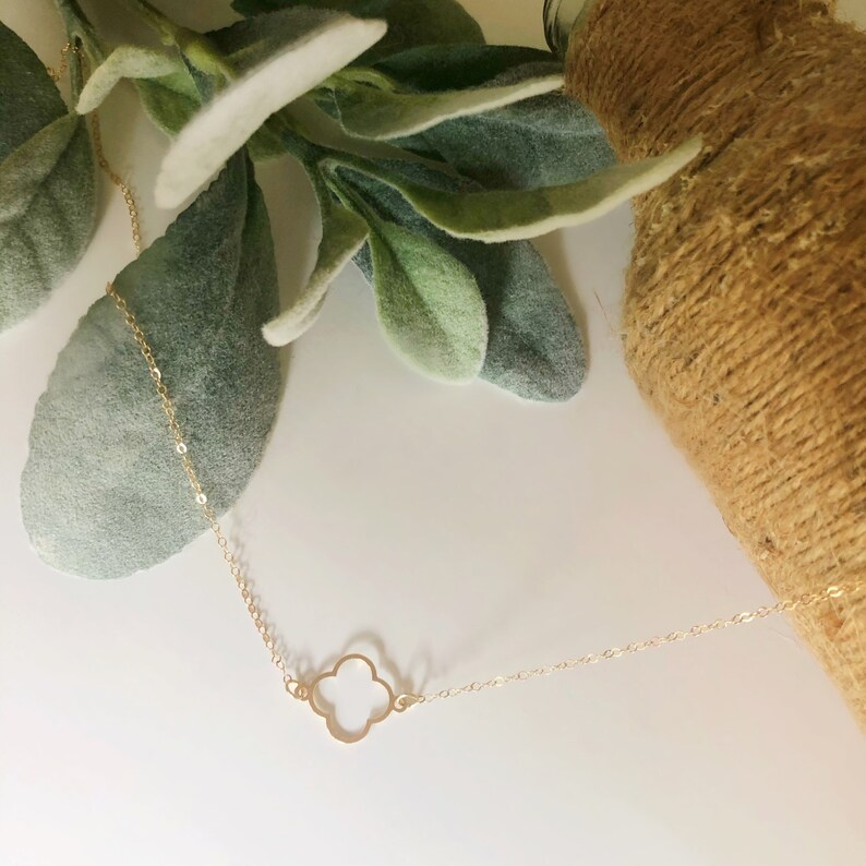 Gold Clover Shape Necklace/Gift for Her/Birthday | Etsy