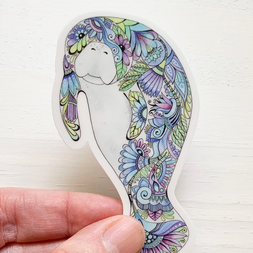 Manatee Vinyl Sticker Manatee Decal Laptop Decal Phone - Etsy