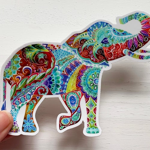 Elephant Vinyl Sticker Elephant Decal Laptop Decal Phone | Etsy