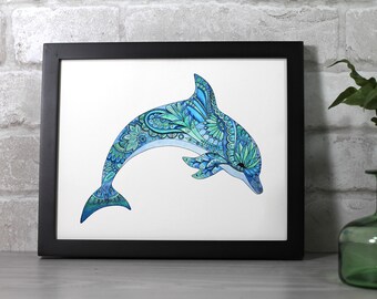 Dolphin art | Etsy