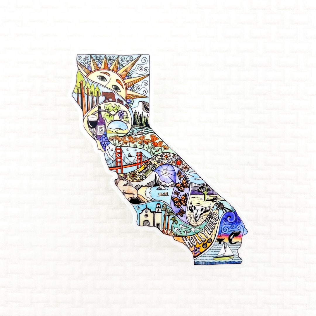 California Vinyl Sticker, California Decal, Laptop Decal, California ...