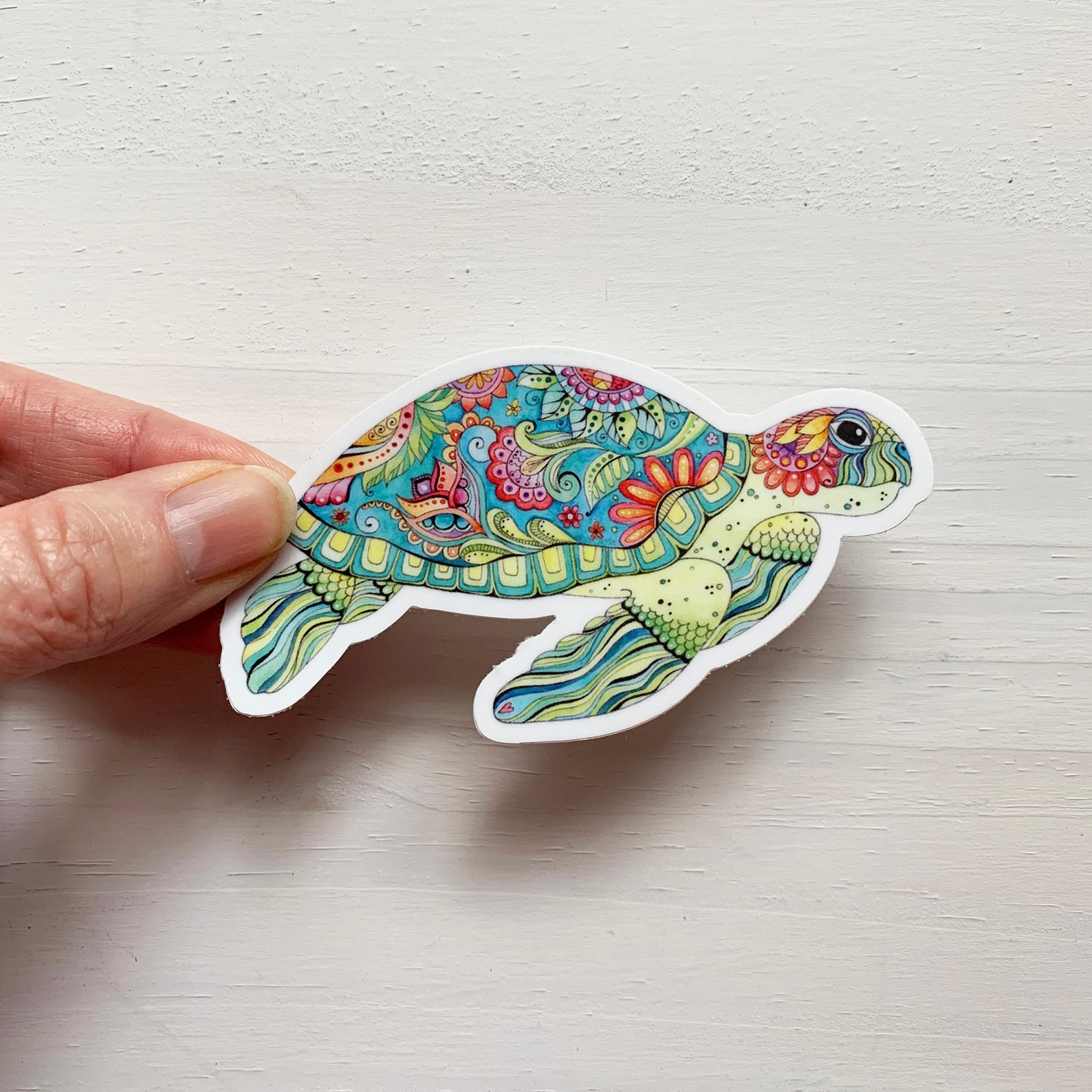 Sea Turtle Vinyl Sticker Sea Turtle Decal Laptop Decal - Etsy