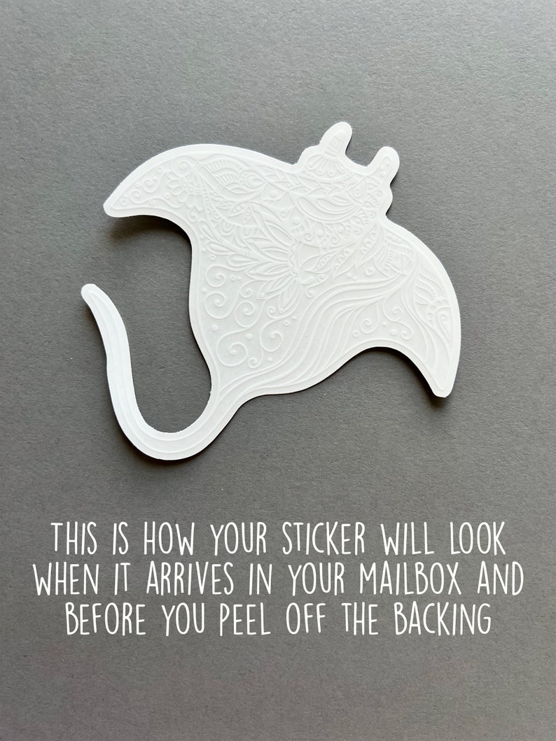 Clear Ray Sticker Manta Ray Sticker Transparent Decal - Etsy