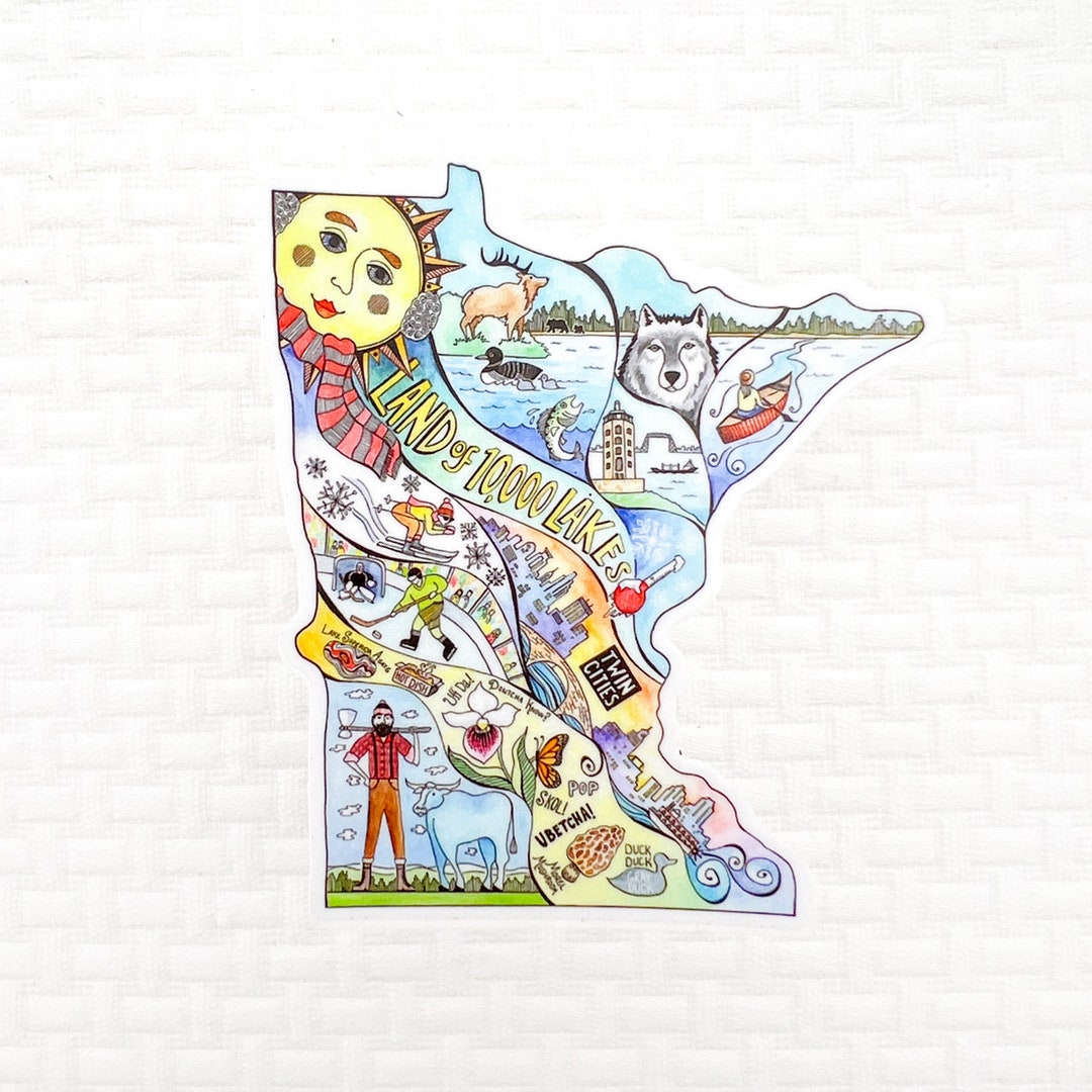 Minnesota Vinyl Sticker, Minnesota Decal, Laptop Decal, Phone Decal ...