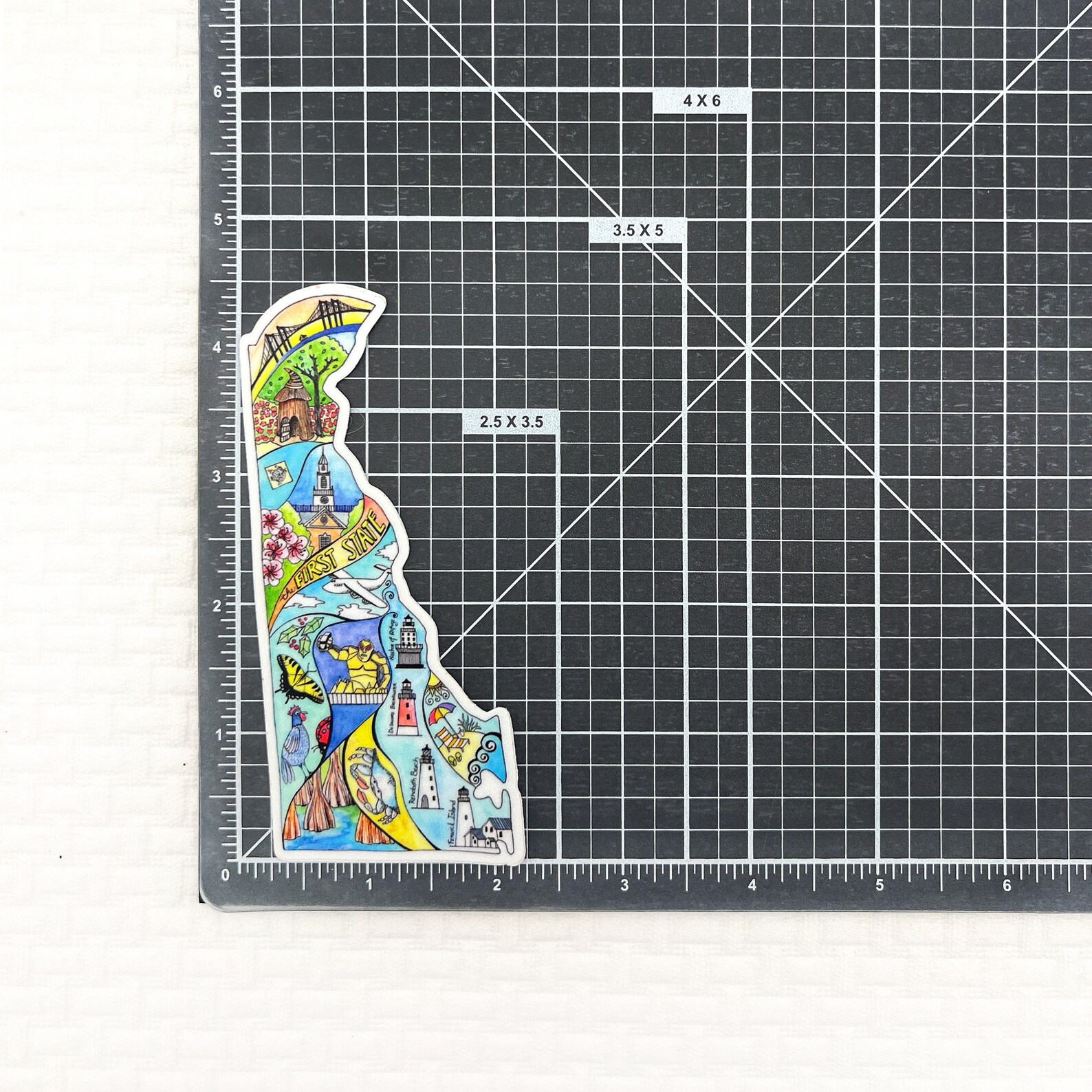 Delaware Vinyl Sticker, Laptop Decal, Phone Decal, Delaware Map, Water ...