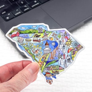 South Carolina Vinyl Sticker, South Carolina Decal, Laptop Decal, Phone ...