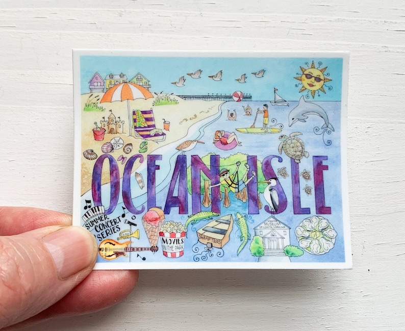 Ocean Isle Beach NC Vinyl Sticker OIB Decal Waterproof | Etsy