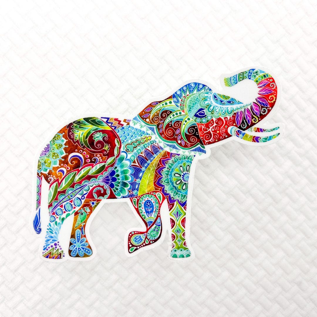 Elephant Vinyl Sticker, Elephant Decal, Laptop Decal, Phone Decal ...