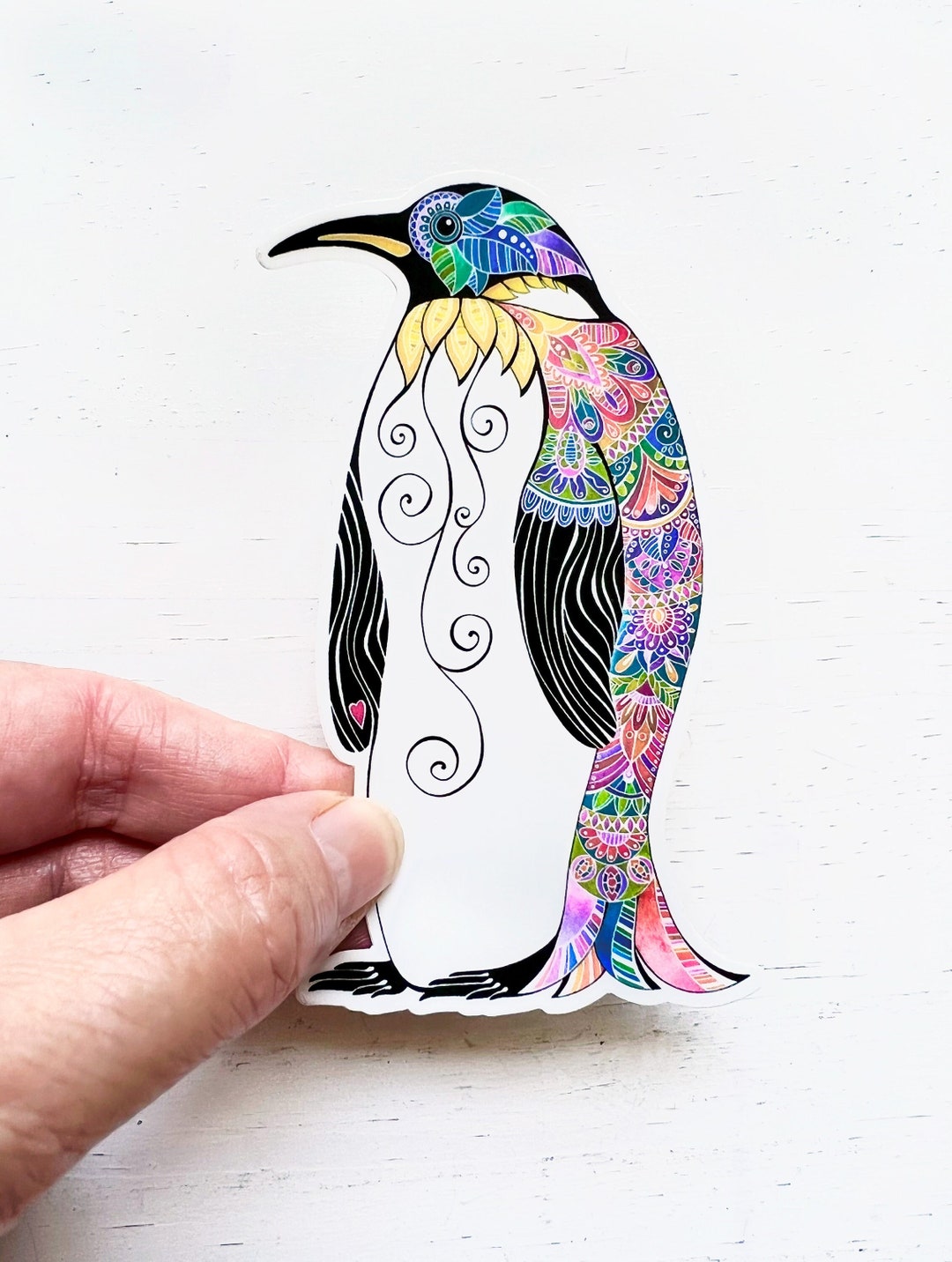 Penguin Vinyl Sticker, Penguin Decal, Laptop Decal, Animal Sticker, Car ...