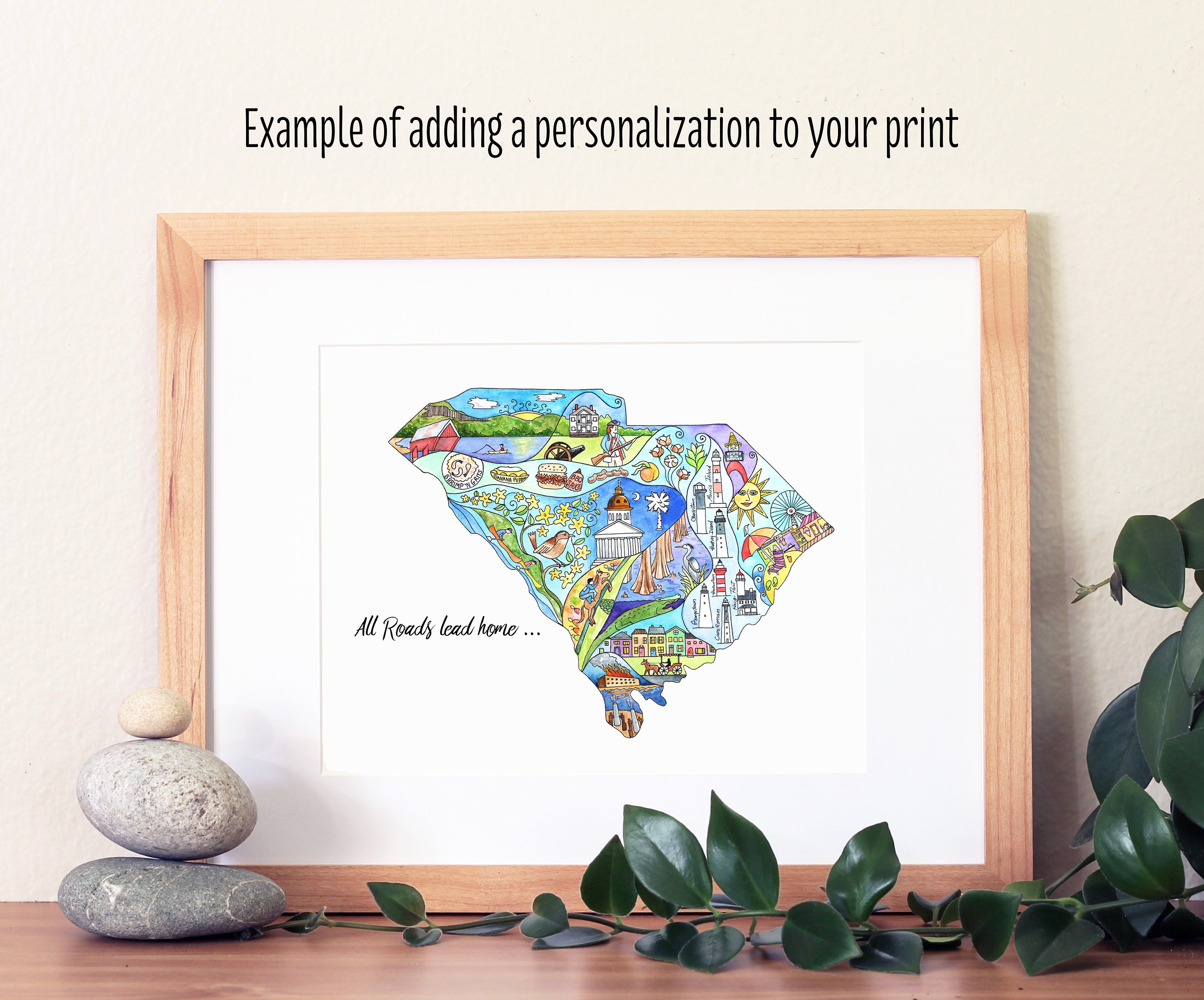 South Carolina Map Art Print South Carolina Map State Maps - Etsy