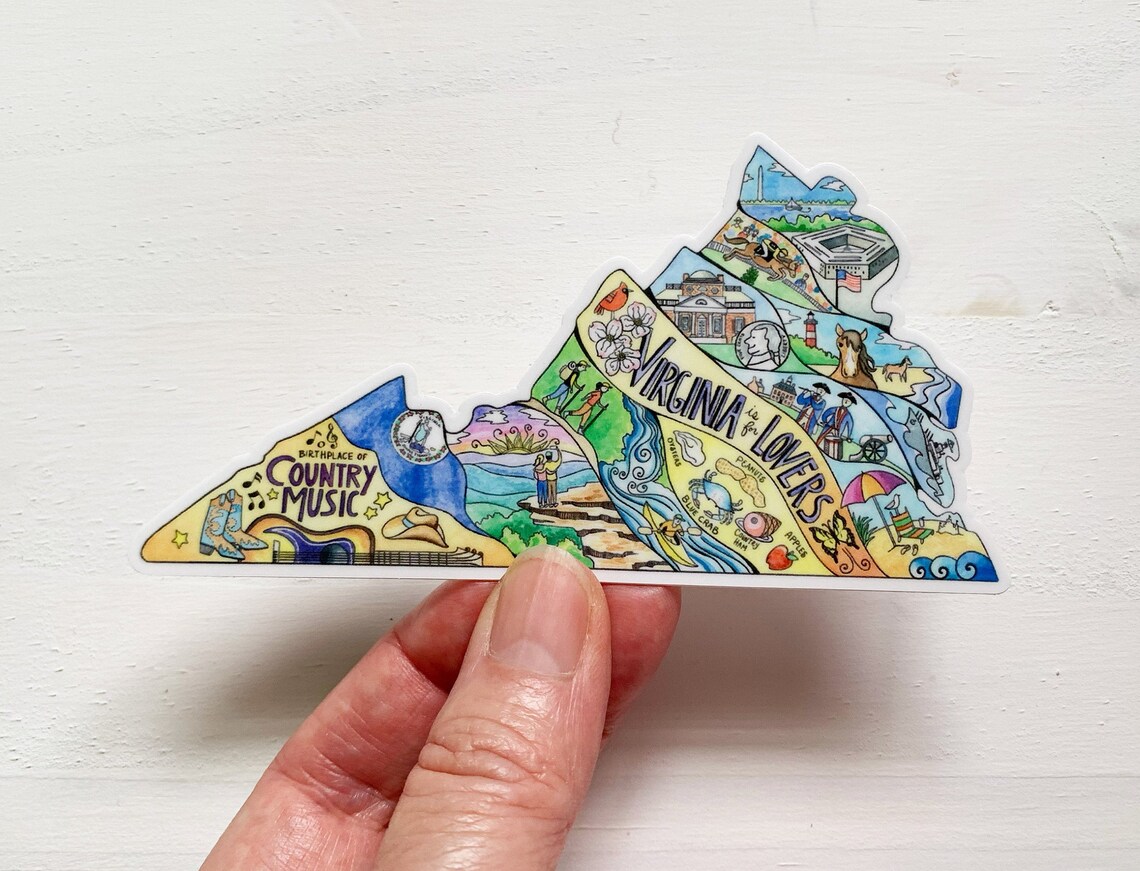 Virginia Vinyl Sticker Virginia Decal Laptop Decal Phone - Etsy