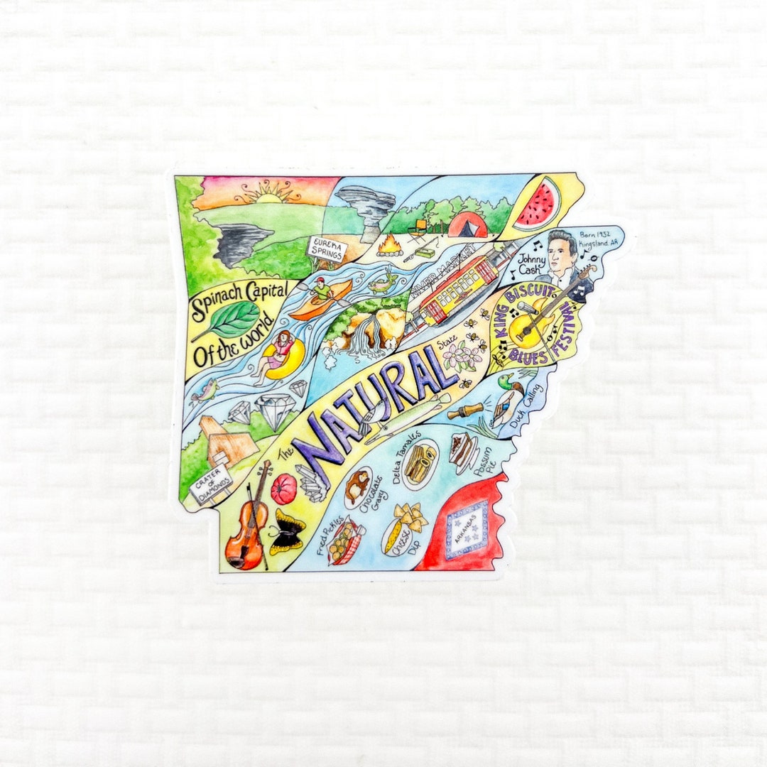 Arkansas Vinyl Sticker, Arkansas Decal, Waterproof Sticker, Arkansas ...