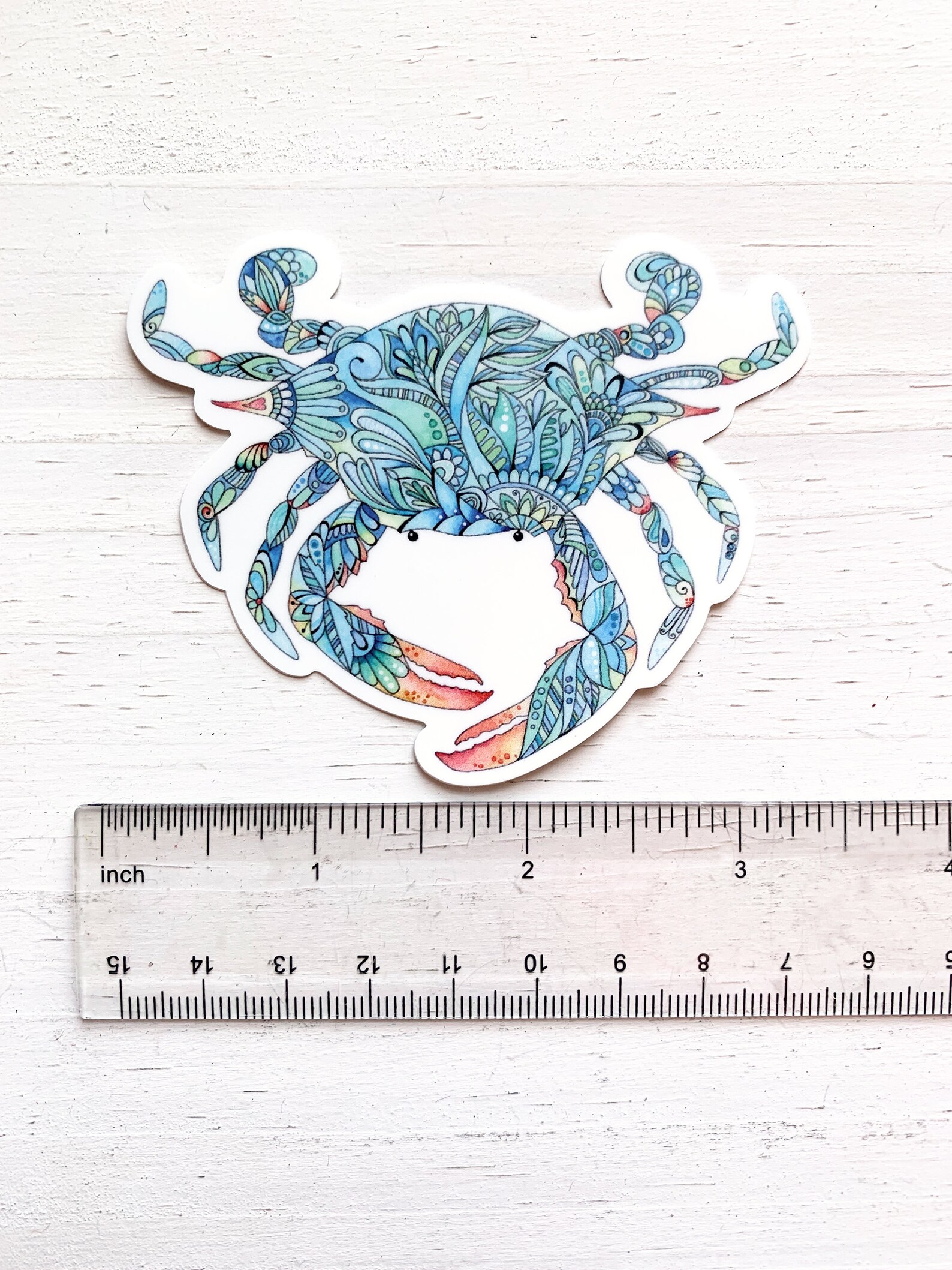 Blue Crab Vinyl Sticker Crab Decal Waterproof Sticker for | Etsy